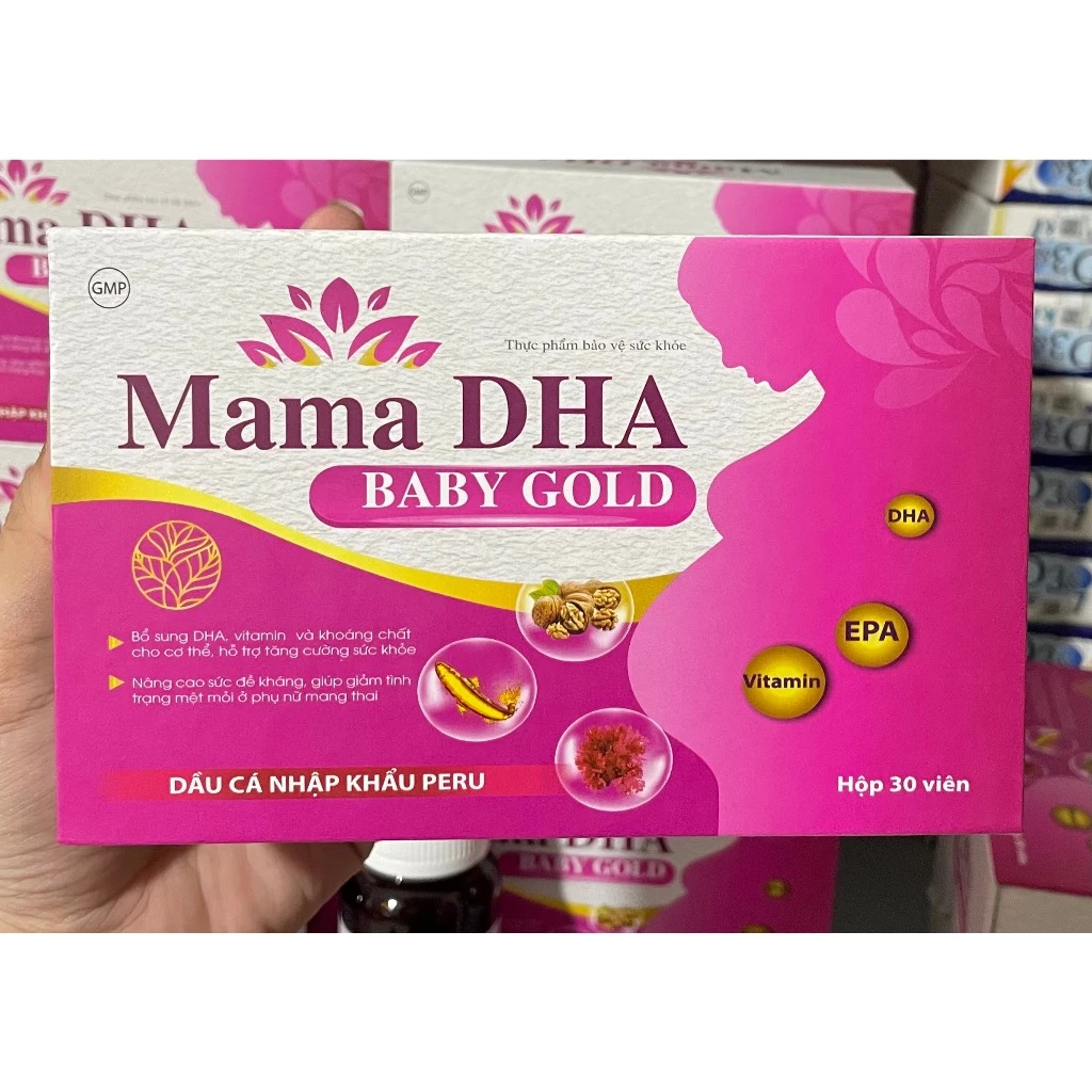 VIÊN UỐNG BỔ BẦU MAMA DHA BABY GOLD - HỘP GỖ 1 LỌ X 30 VIÊN. BỔ SUNG DHA, VITAMIN VÀ KHOÁNG CHẤT ...