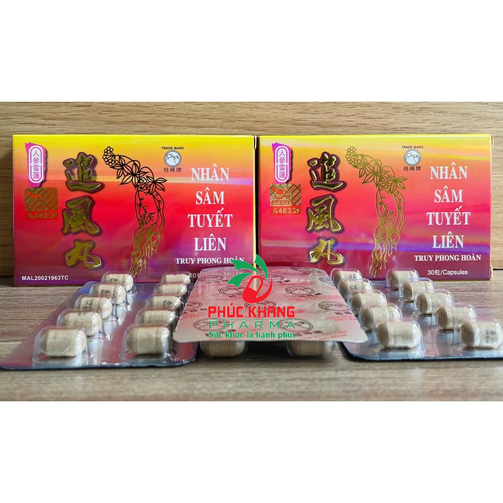 CHUẨN LOẠI 1. NHÂN SÂM TUYẾT LIÊN TRUY PHONG HOÀN. HỘP VỈ 30 VIÊN, IN ...